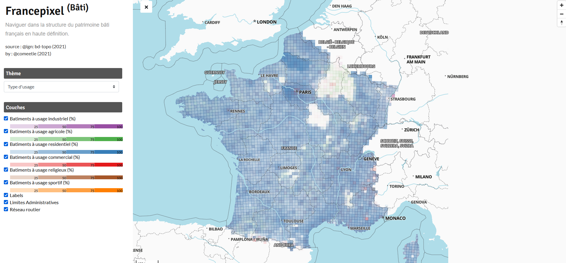 Map shows age of buildings in Paris - Geoawesome