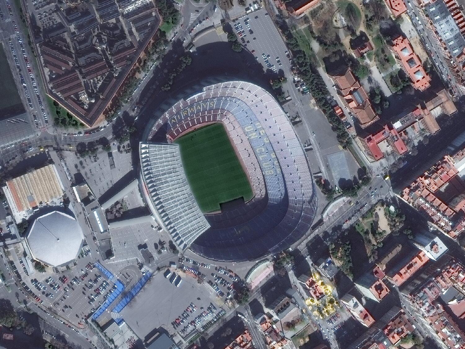 Top 10 most famous European football stadiums on satellite images ...