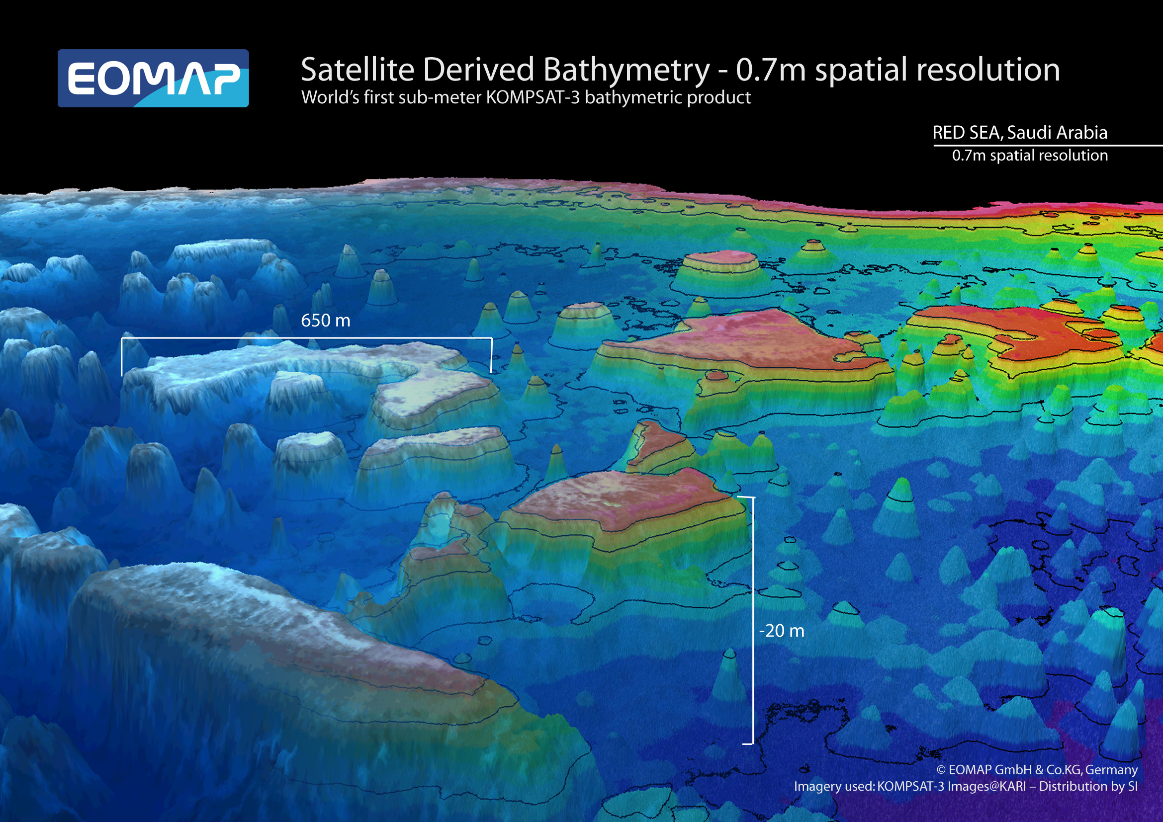 Satellite-derived bathymetry at sub-meter level from EOMAP and Satrec Initiative - Geoawesome